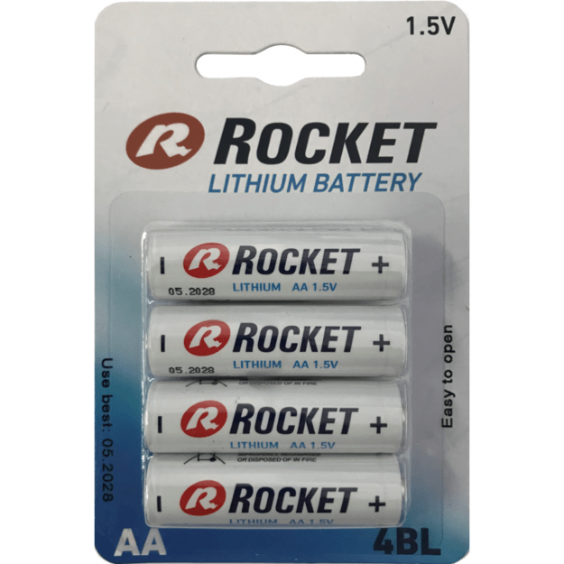 AA ličio baterijos Rocket Lithium, 4 vnt. | Liumenai.lt